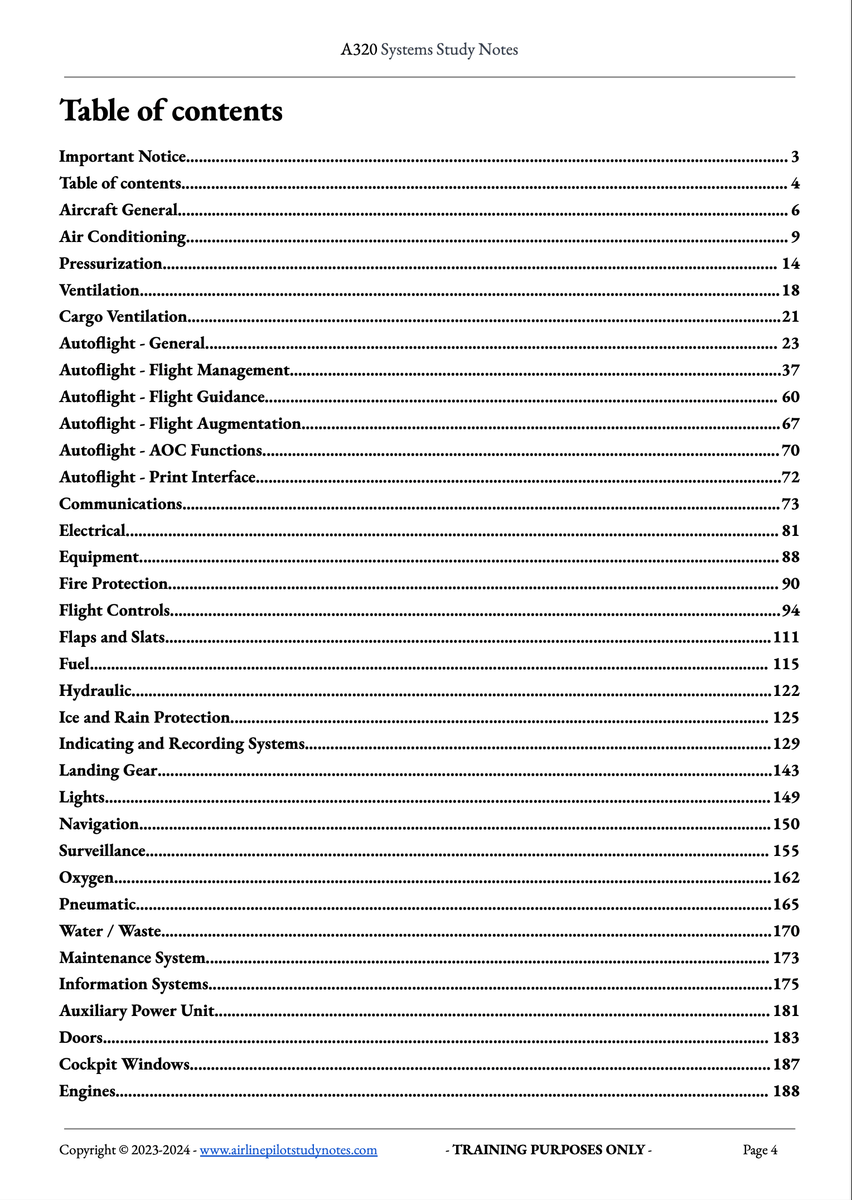 The A320 Systems Study Notes | Airline Pilot Study Notes