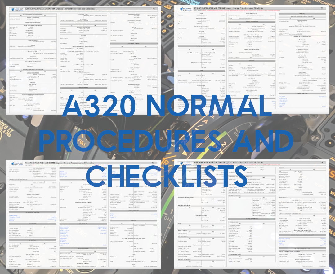 A320 Normal Procedures and Checklists | Airline Pilot Study Notes